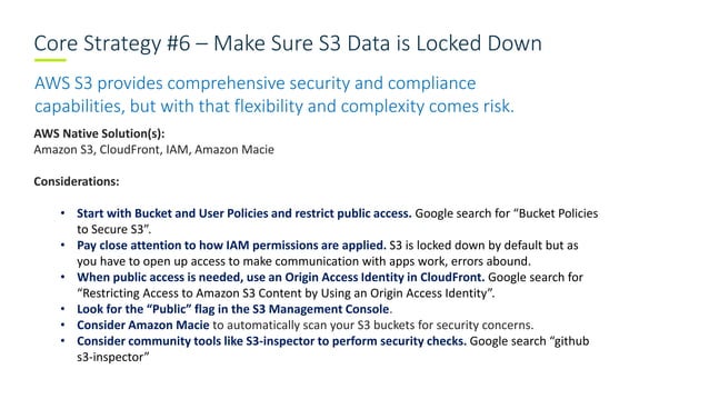 Core strategies to develop defense in depth in AWS | PPT