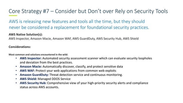 Core strategies to develop defense in depth in AWS | PPT
