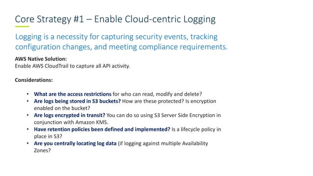 Core strategies to develop defense in depth in AWS | PPT