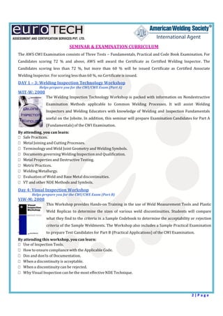 AWS CWI Training Program Brochure | PDF