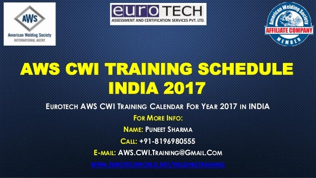 Aws cwi training schedule 2017