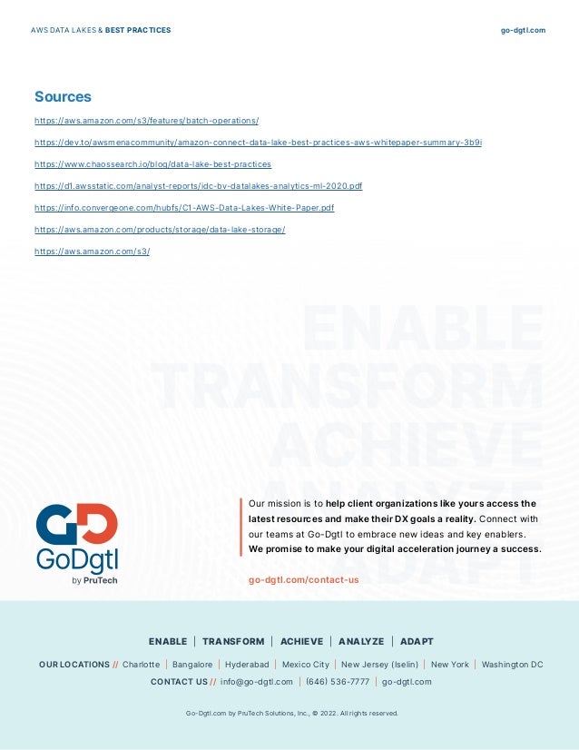 AWS Data Lakes and Best Practices | PDF