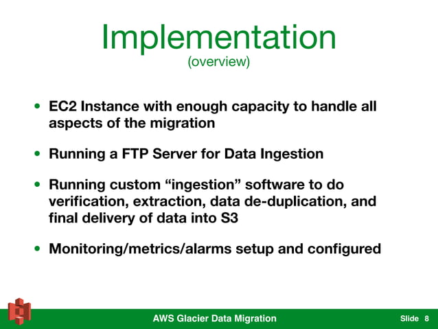 AWS Data Migration case study: from tapes to Glacier | PDF