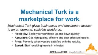 Amazon Mechanical Turk Overview | PPTX | Search | Internet