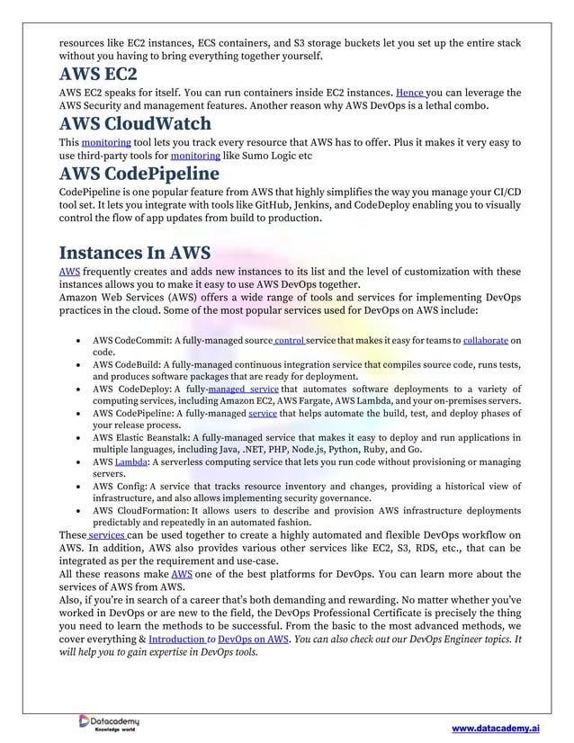 AWS DevOps: Introduction to DevOps on AWS | PDF