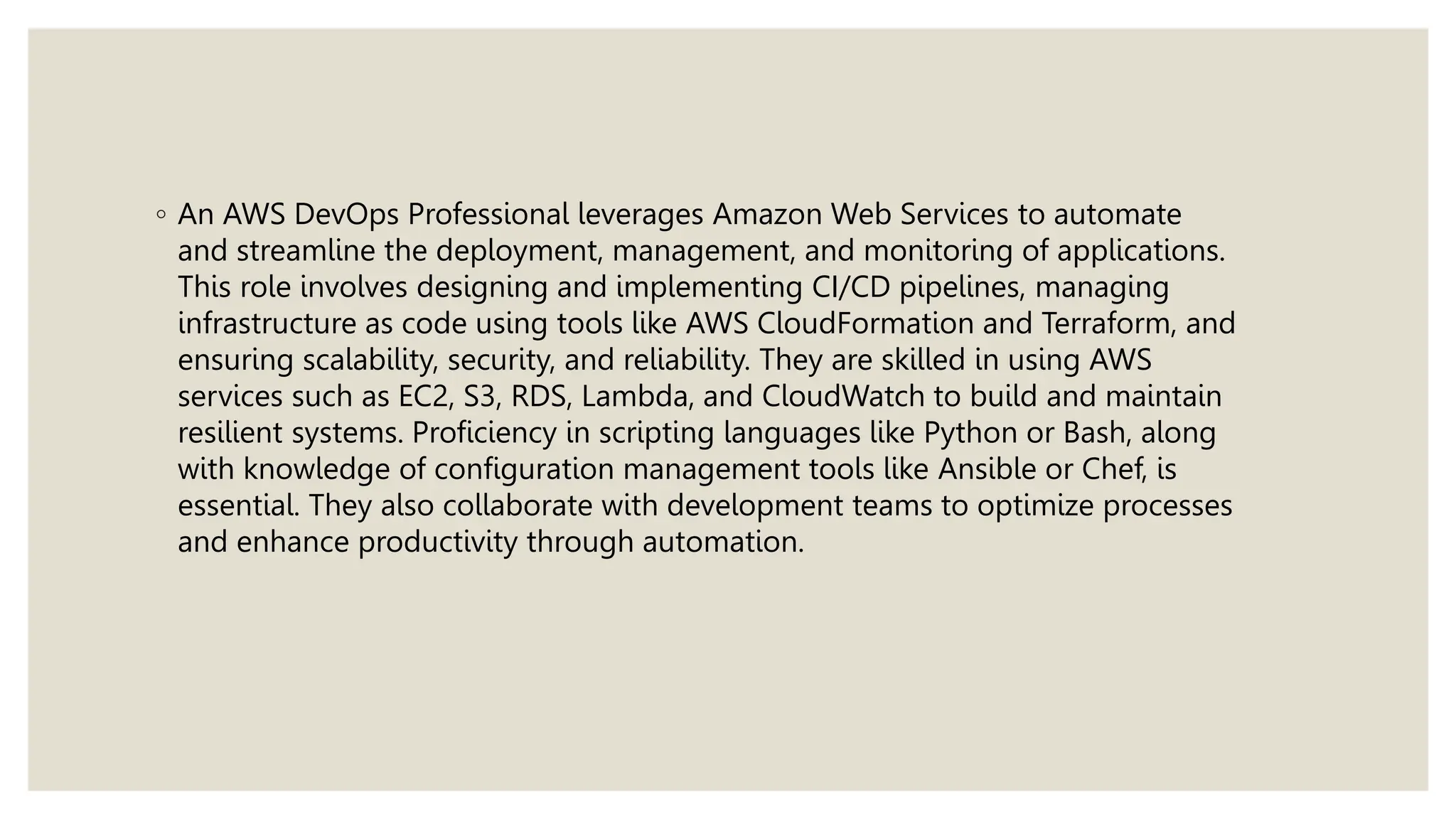 AWS Devops Professional. pptx | PPTX | Cloud Computing | Internet