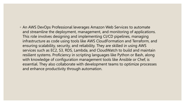Aws Devops Professional Pptx Pptx Cloud Computing Internet