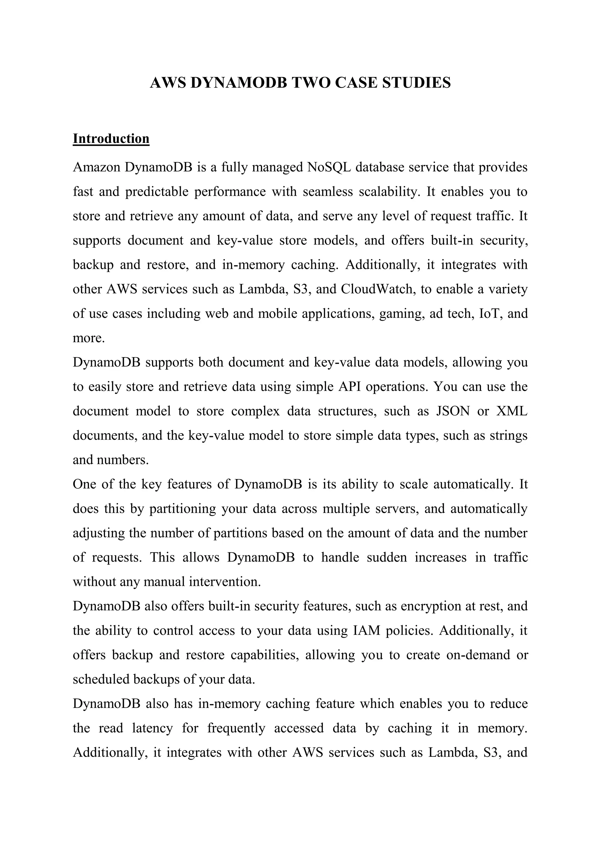 AWS DYNAMODB TWO CASE STUDIES.pdf