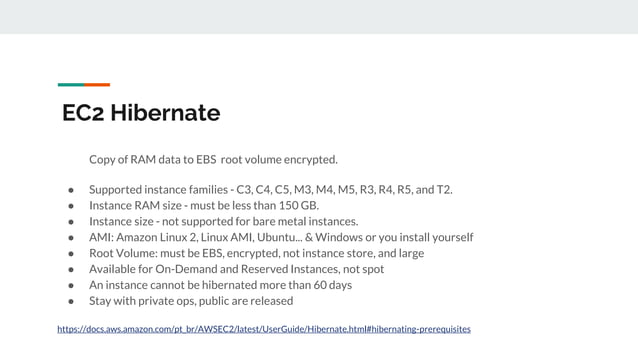 Aws ec2 - hibernate and spot instance | PPTX