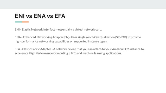Aws EC2 ENI, ENA, EFA | PPT