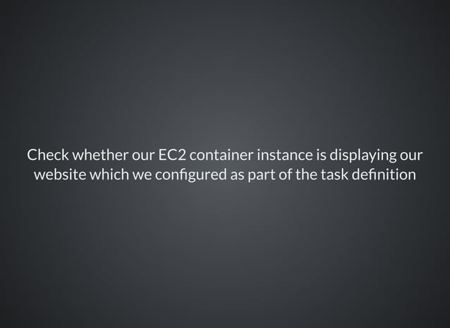Amazon Web Services EC2 Container Service (ECS) | PPT