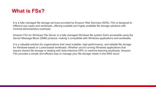 Introduction to AWS EFS and FSx Presentation | PPTX