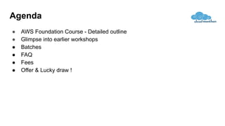 AWS Foundation Overview Course - Online | PPT