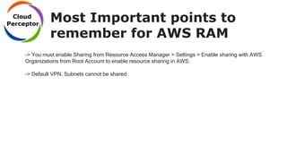 Aws hands on session - share aws resources using aws resource access manager | PPT