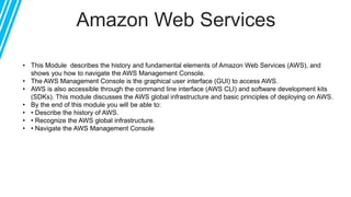 Amazon Web Services Cloud History | PPTX