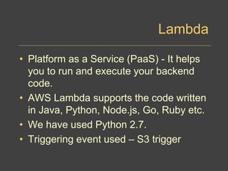 Aws image recognition | PPTX
