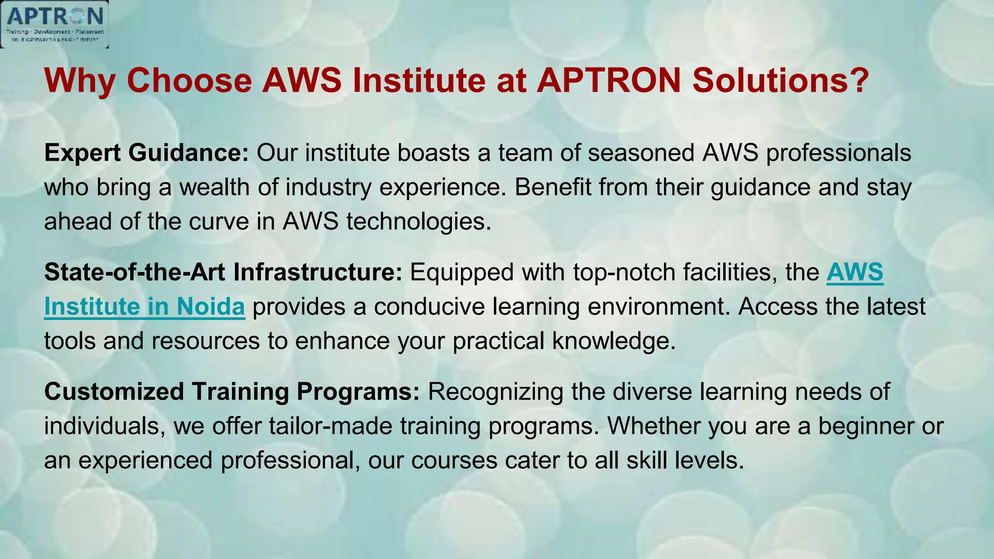 AWS Institute in Noida. pptx | PPTX