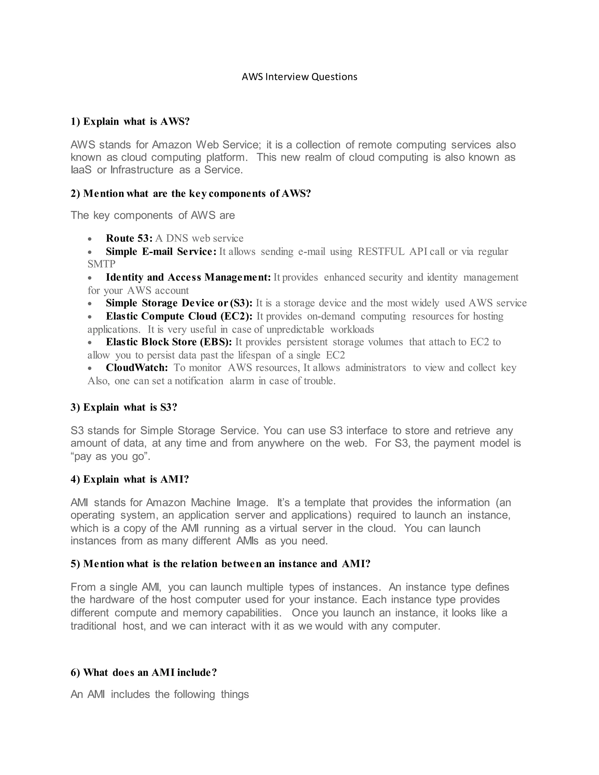 Aws interview questions | PDF