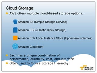 Aws introduction tocloudstorage | PPT