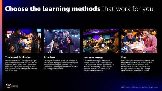 Aws IoT and robotics reinvent attendee guide 2021 | PPT