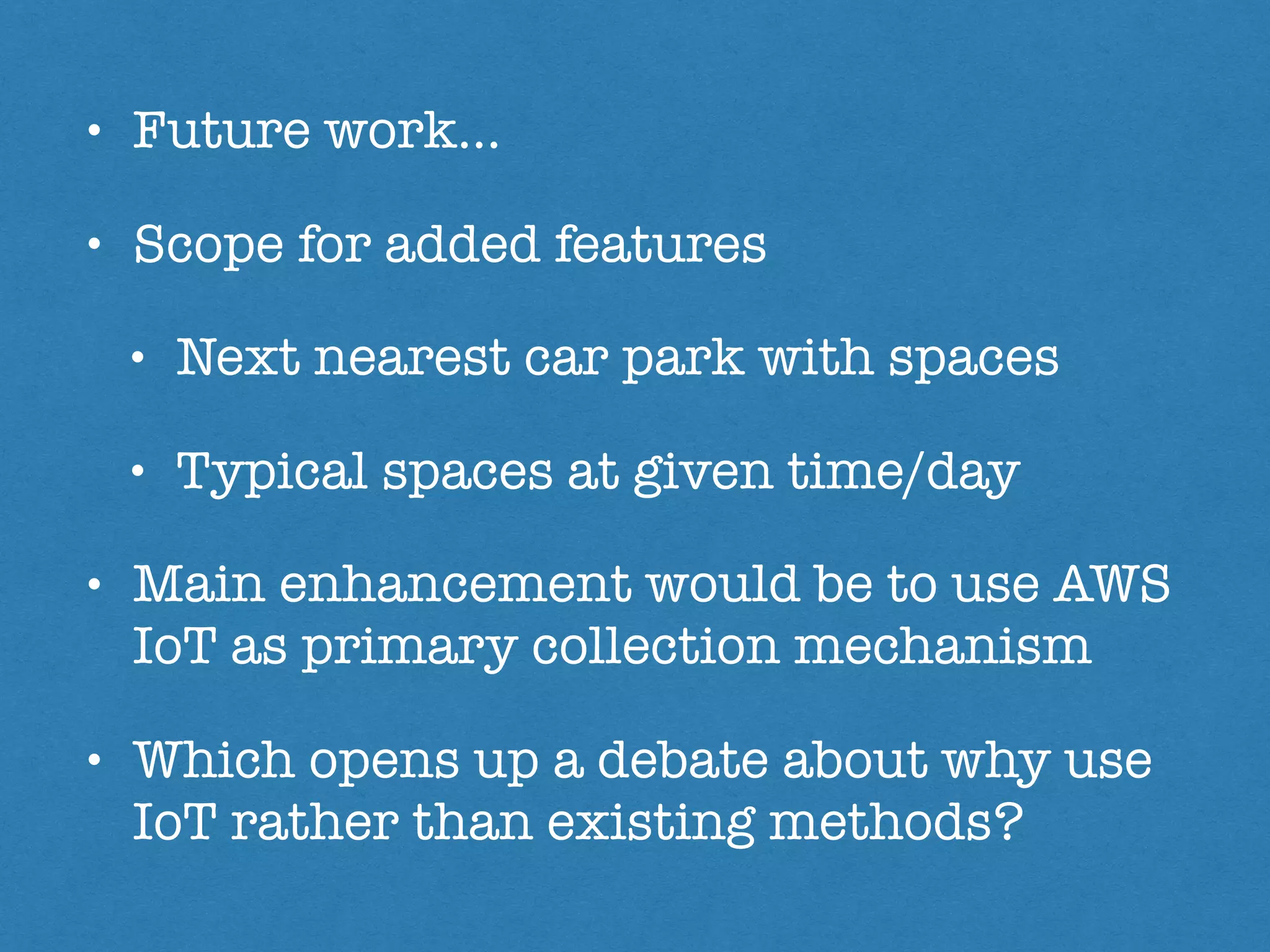 Internet of Car Parks - a discussion about IoT | PDF