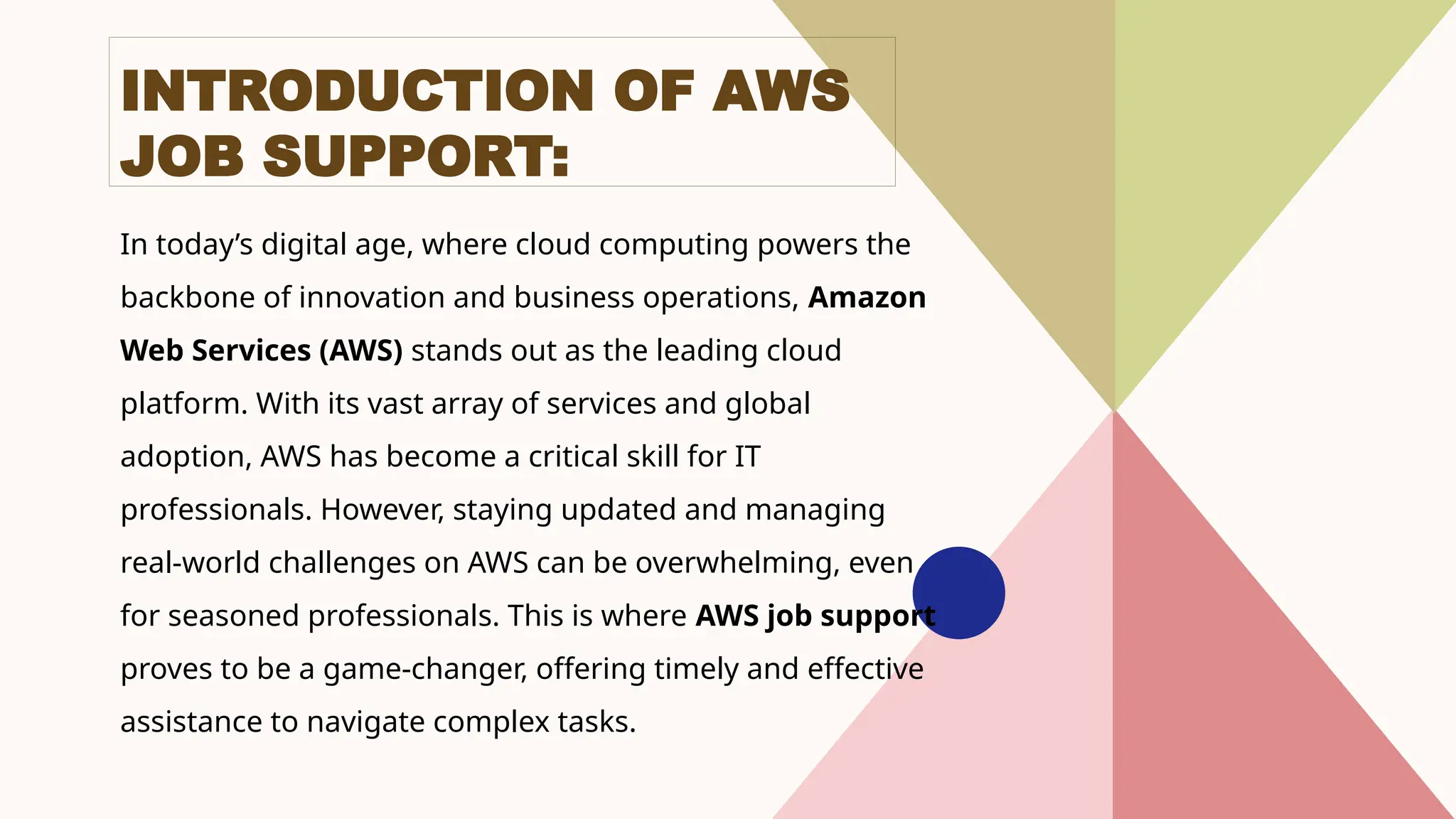 AWS job support |Online job support.pptx