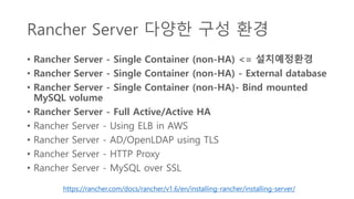 [AWSKRUG 컨테이너 소모임] Rancher 기본 입문 | PPTX