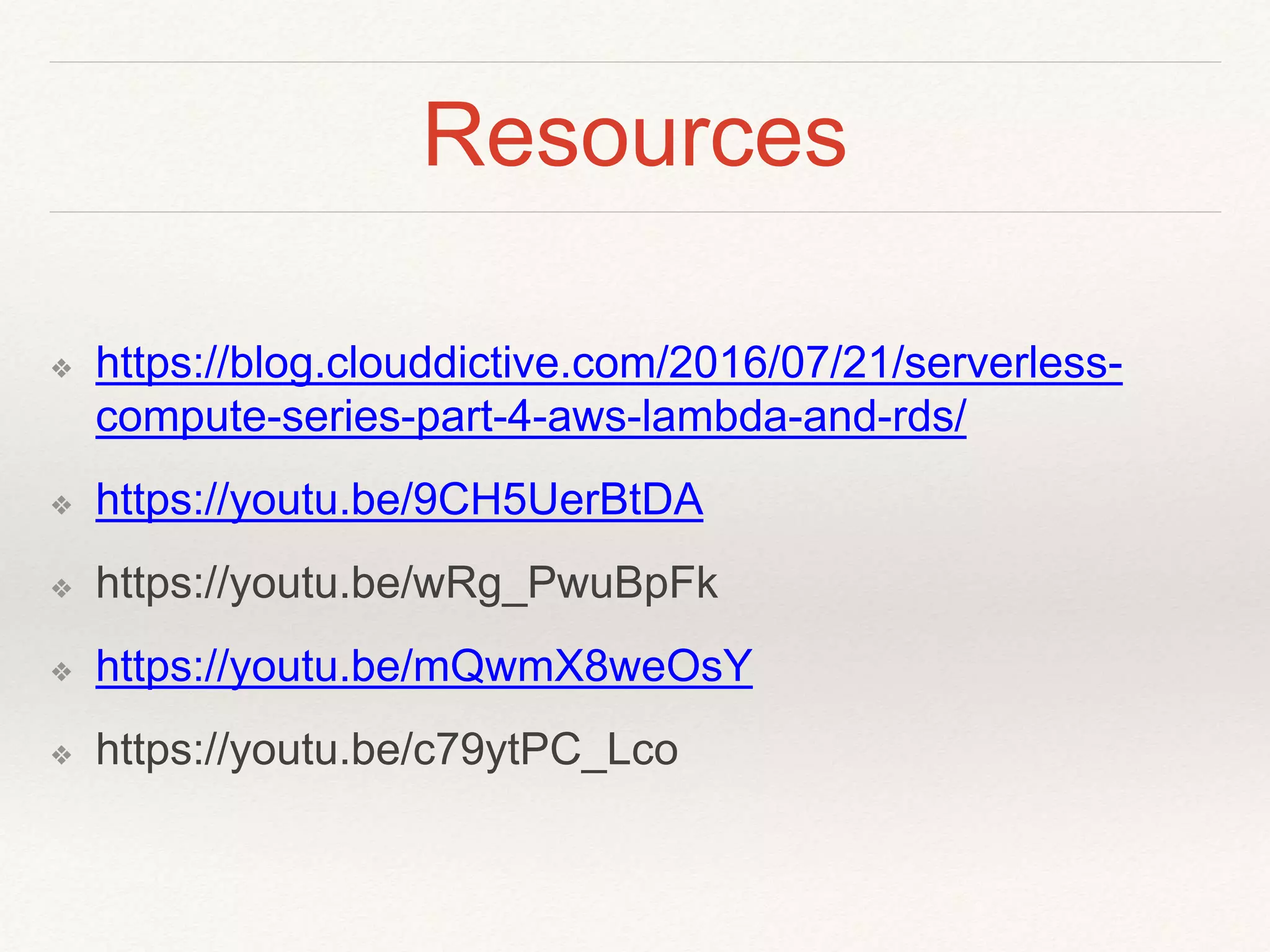 Aws lambda and accesing AWS RDS - Clouddictive | PPTX
