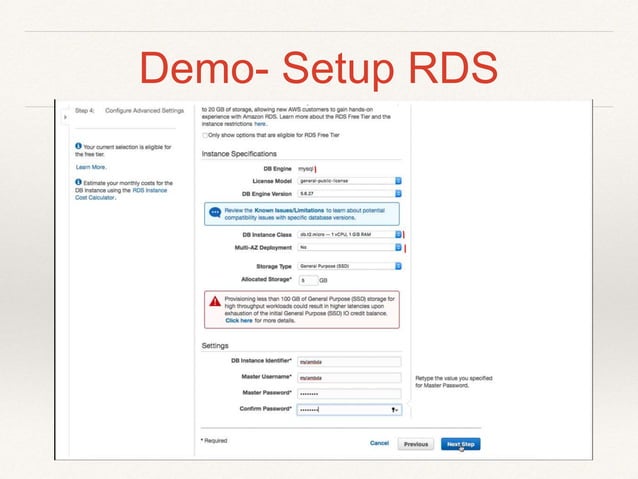 Aws lambda and accesing AWS RDS - Clouddictive | PPT