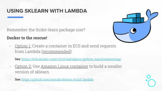AWS Lambda for Data Science @Celerative | PPT