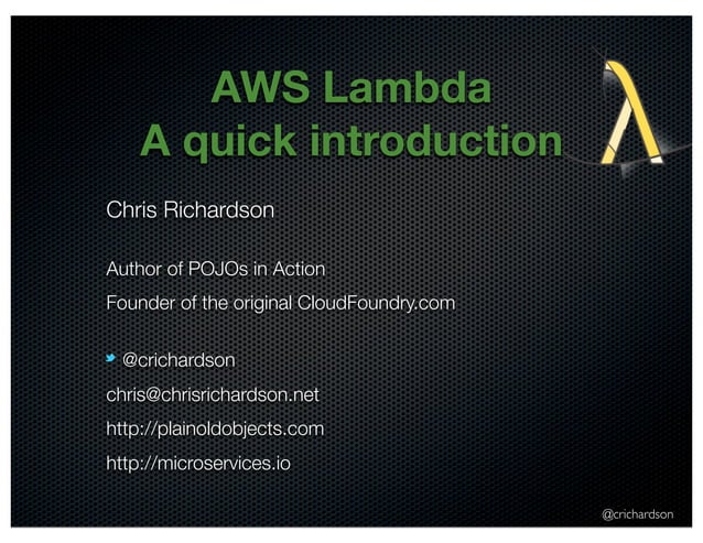 AWS Lambda - A quick introduction #advancedaws | PPT