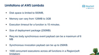 MuleSoft Integration with AWS Lambda [Serverless Function] | MuleSoft Mysore Meetup #44 | PPTX