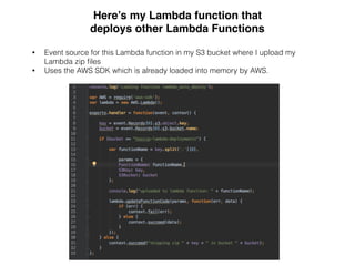 AWS Lambda Presentation (Tech Talk DC) | PPT