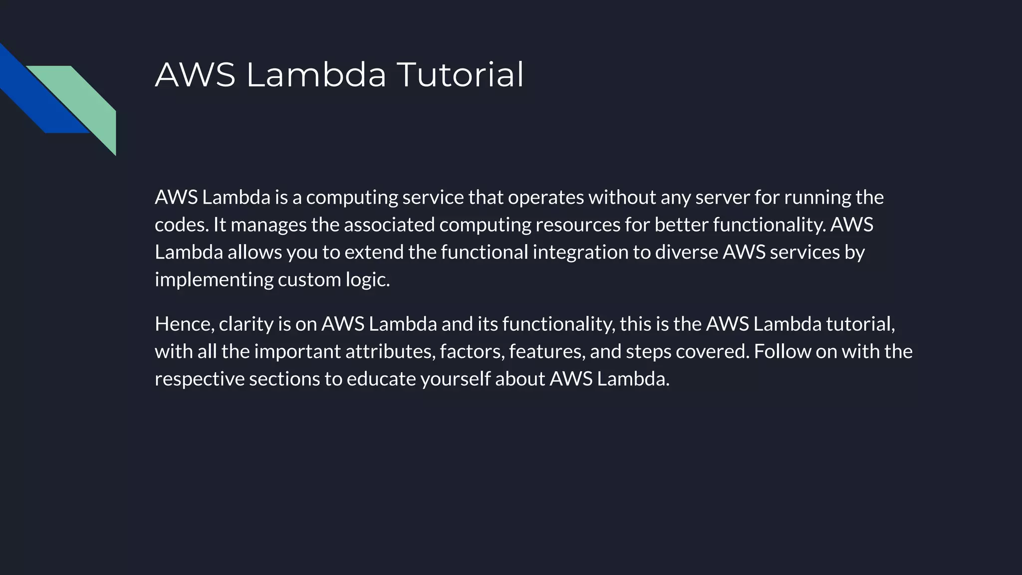 AWS Lambda Tutorial | PDF