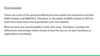 Detailed Analysis of AWS Lambda vs EC2 | PPT