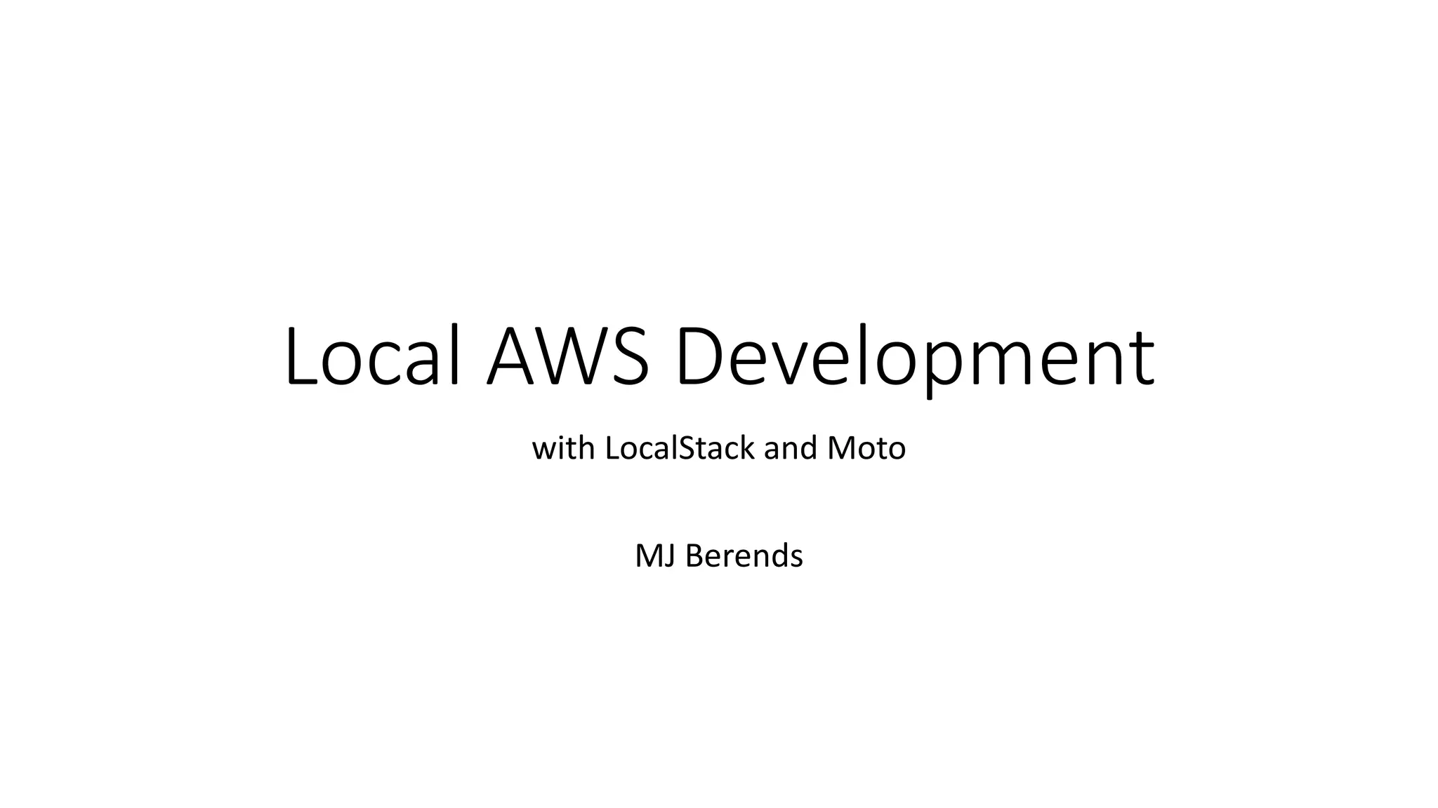 Mj Berends Talk Women And Non Binary Focused Intro To Aws Ppt