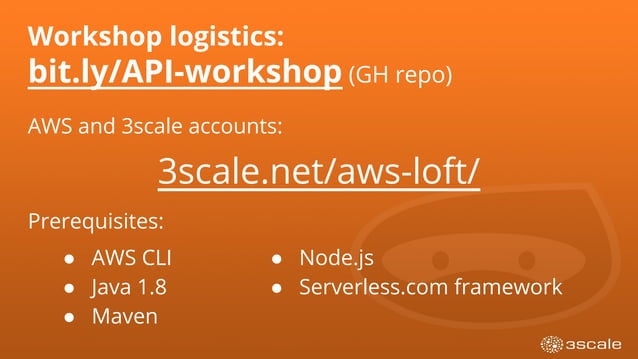 API workshop by AWS and 3scale | PPT