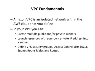 Amazon Virtual Private Cloud VPC Architecture AWS Web Services | PPTX ...