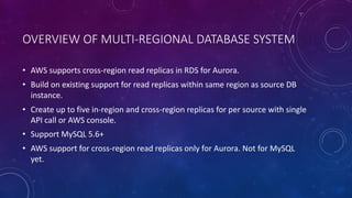 AWS multi-region DB design and deployment | PDF | Databases | Computer ...