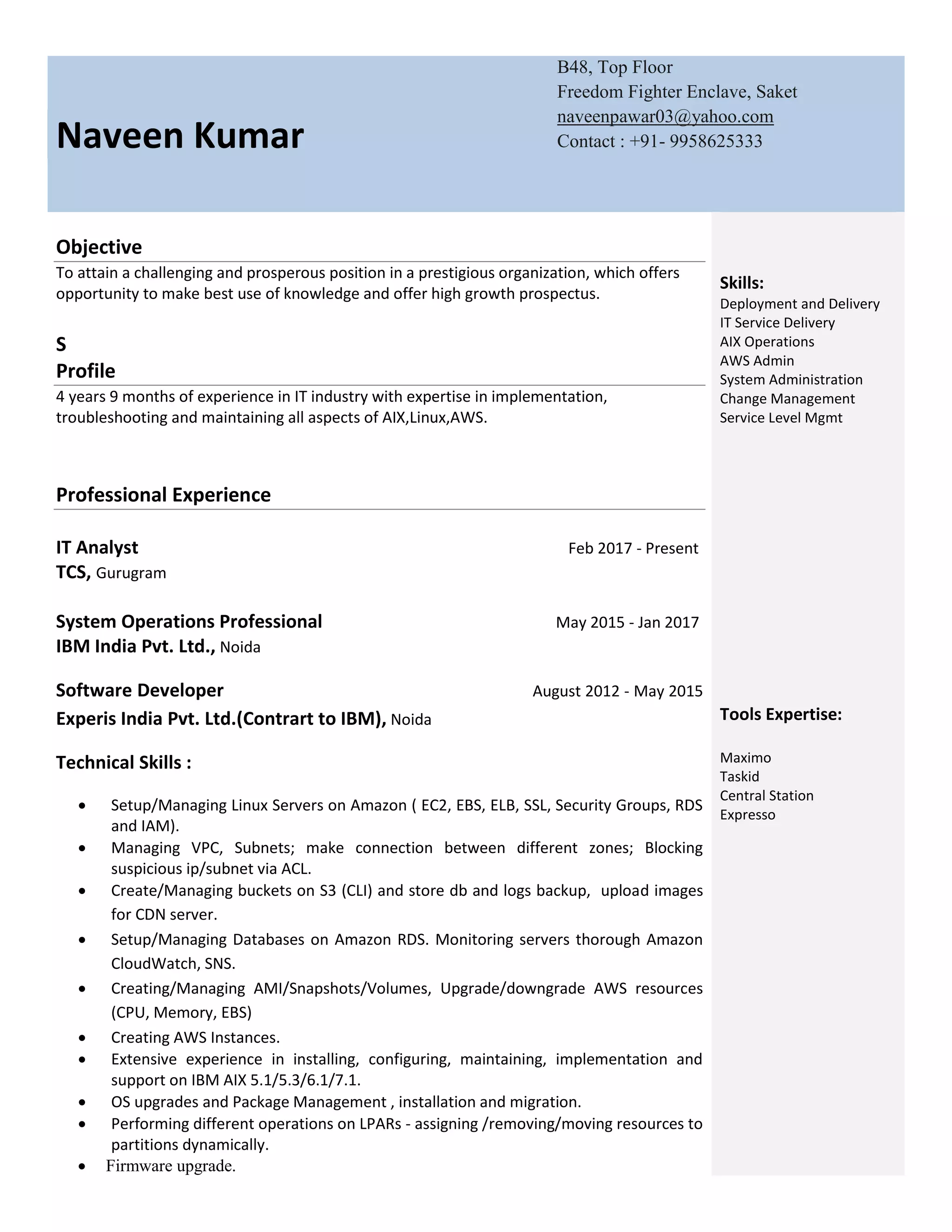 Aws Naveen Resume Pdf 