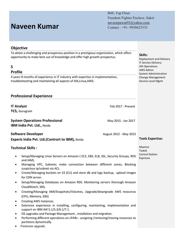 Aws naveen resume | PDF