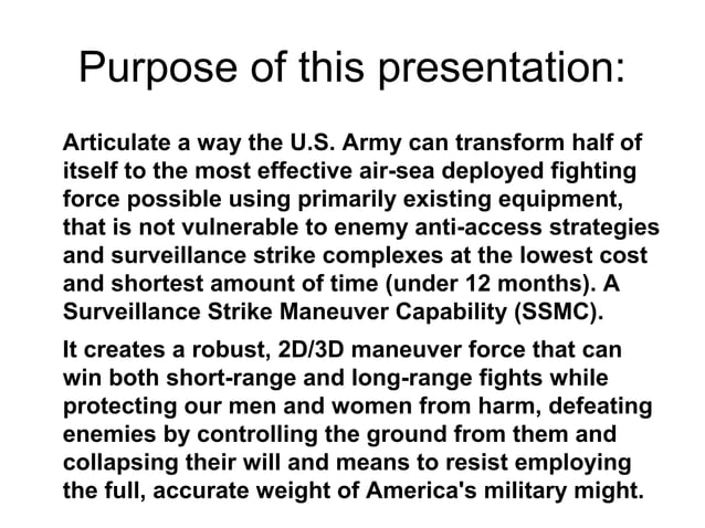 AWSOM: U.S. Army World-Wide Strategic Operational Maneuver | PPT