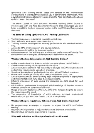 Aws online course | PDF | Cloud Computing | Internet