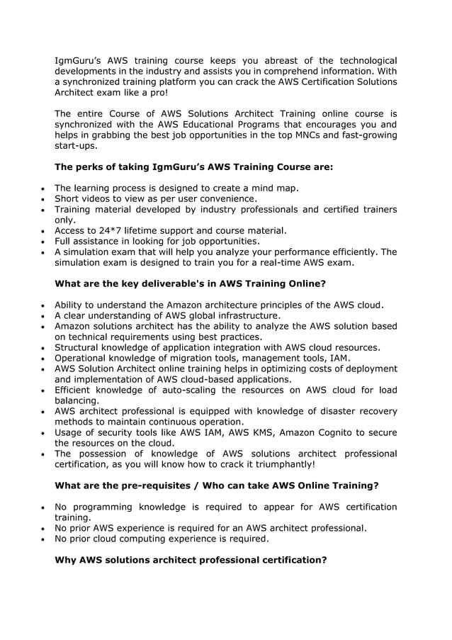 Aws online course | PDF