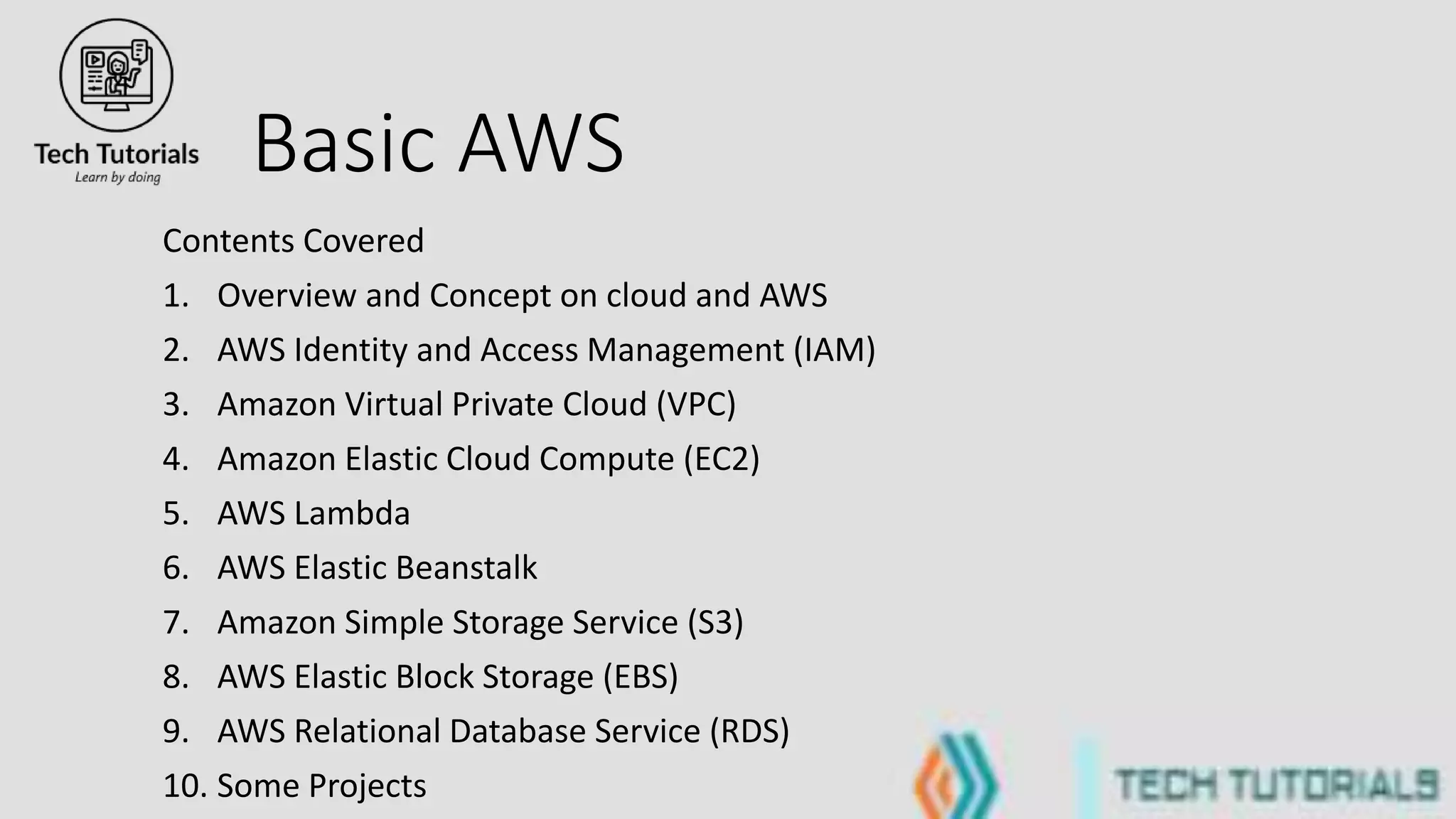 Brief theoretical overview on AWS Components | PPTX