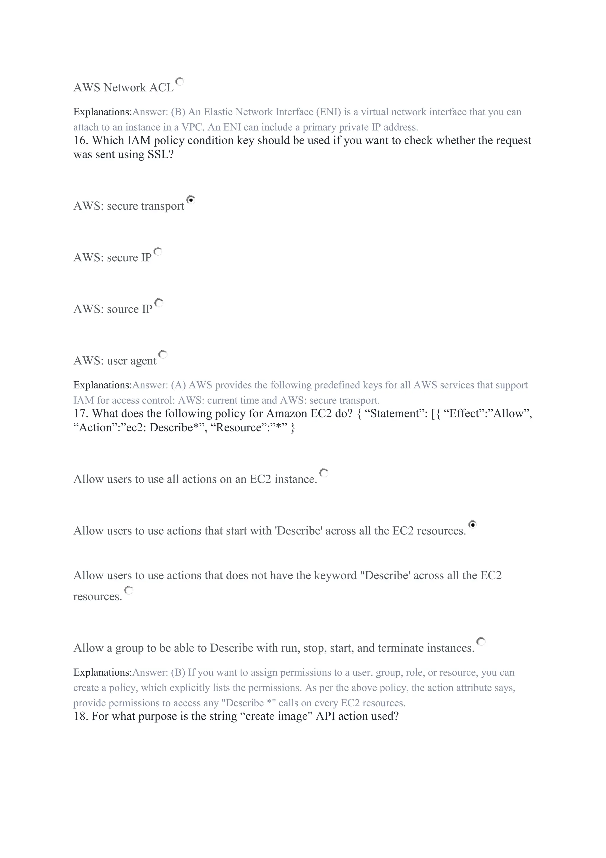 AWS Practice test document for certification | DOCX