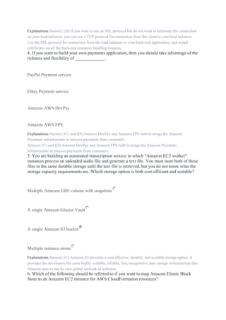AWS Practice test document for certification | DOCX