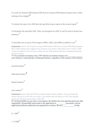 AWS Practice test document for certification | DOCX