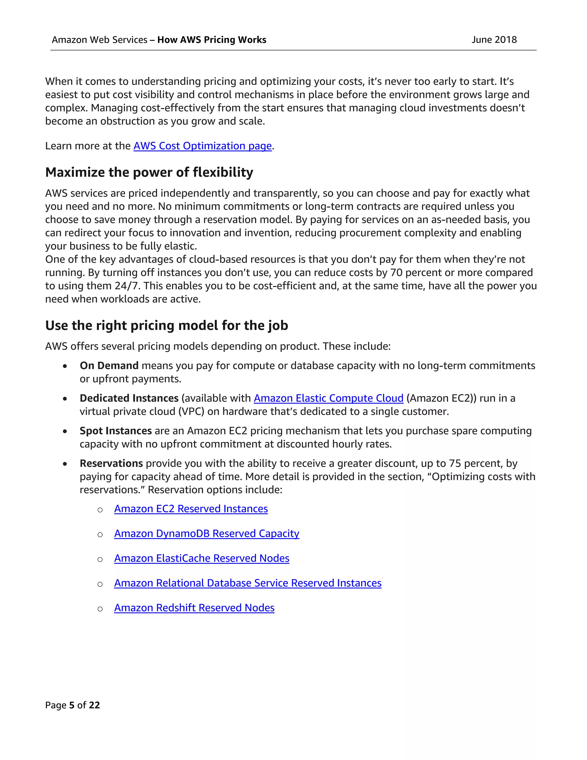 Aws pricing overview | PDF