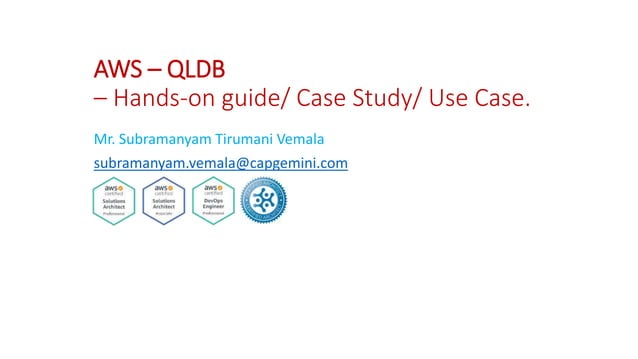 AWS Amazon Quantum Ledger Database (QLDB) | PPT